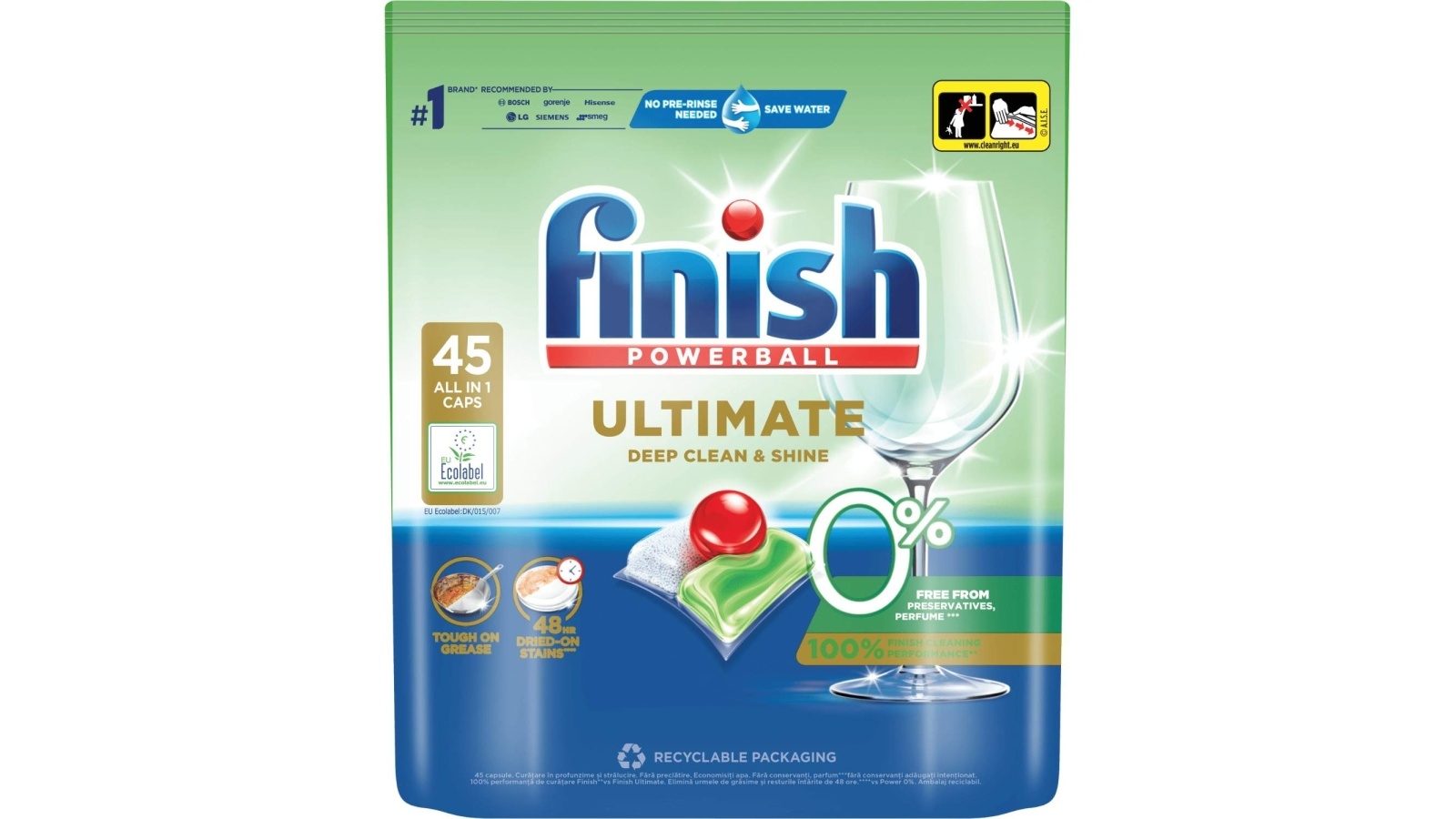 Tablete FINISH Ultimate 0% parfema 45kom - Cenoteka