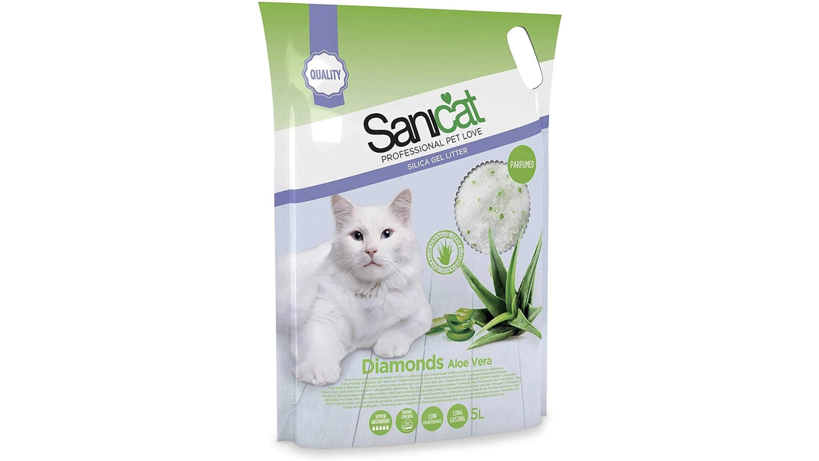 SANICAT Diamonds aloe vera posip za mačke 5l - Cenoteka