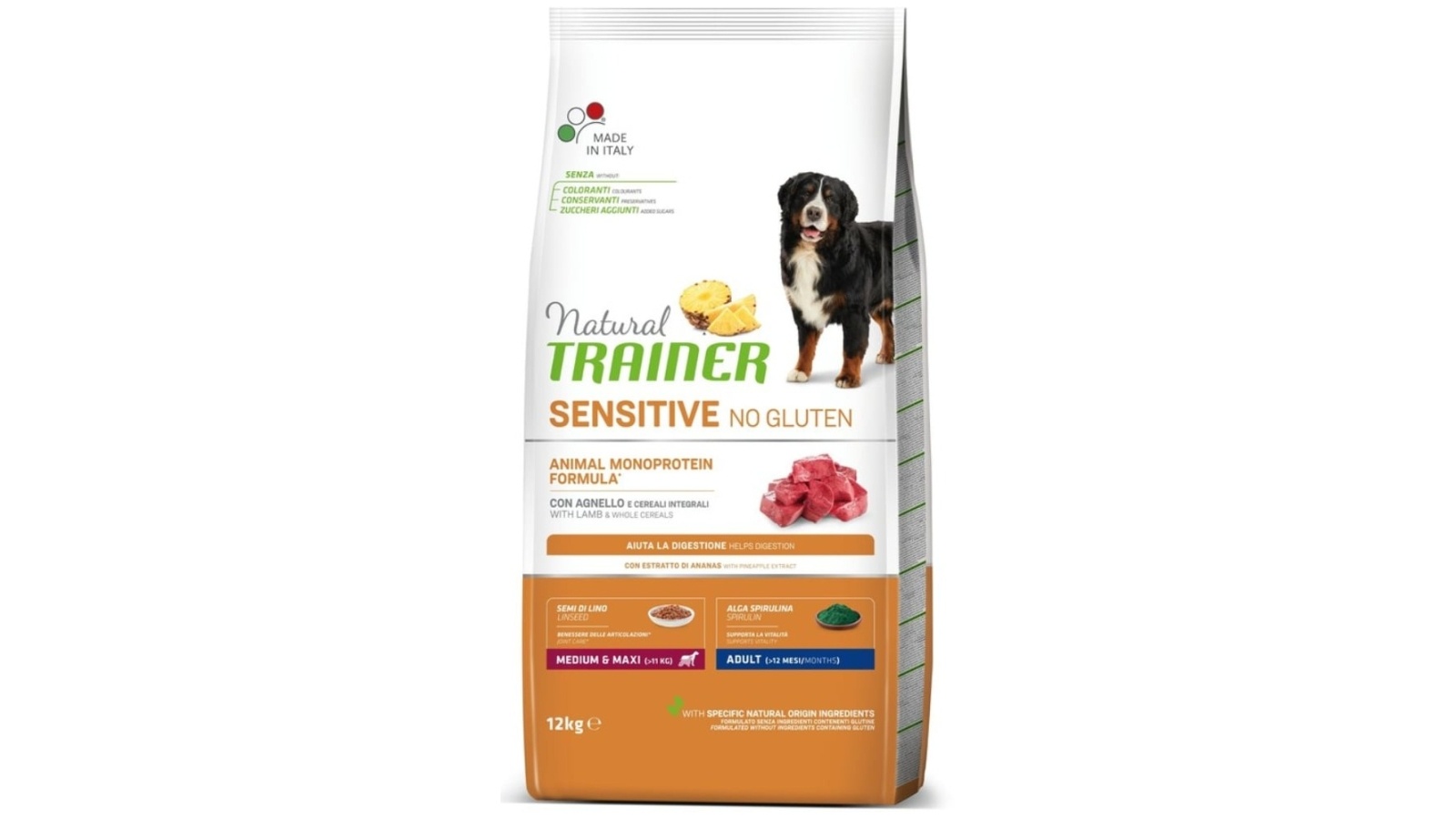NATURAL TRAINER Sensitive midium maxi za pse bez glutena 12kg - Cene i ...
