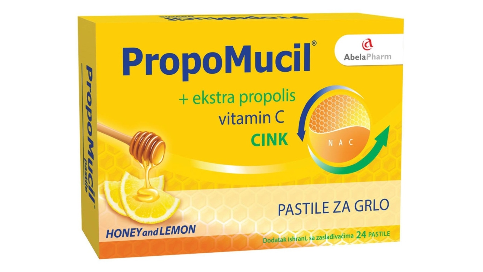 ABELA PHARM Propomucil pastile med i limun 24kom - Cenoteka