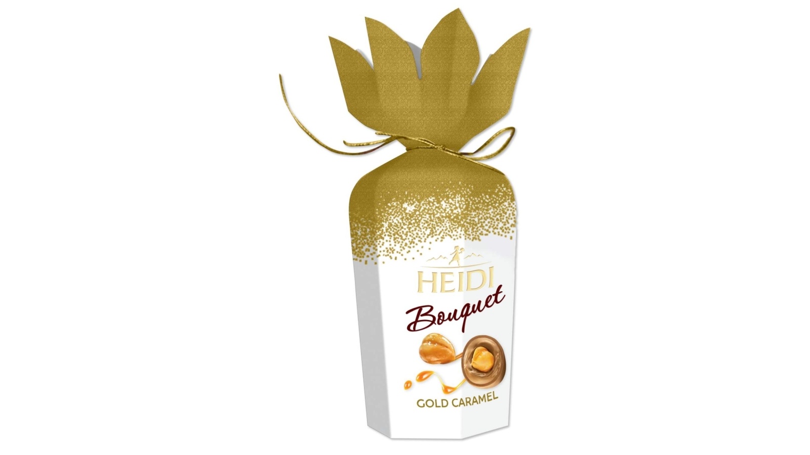 Bombonjera HEIDI Bouquet flower gold caramel 120g - Cene i Akcije