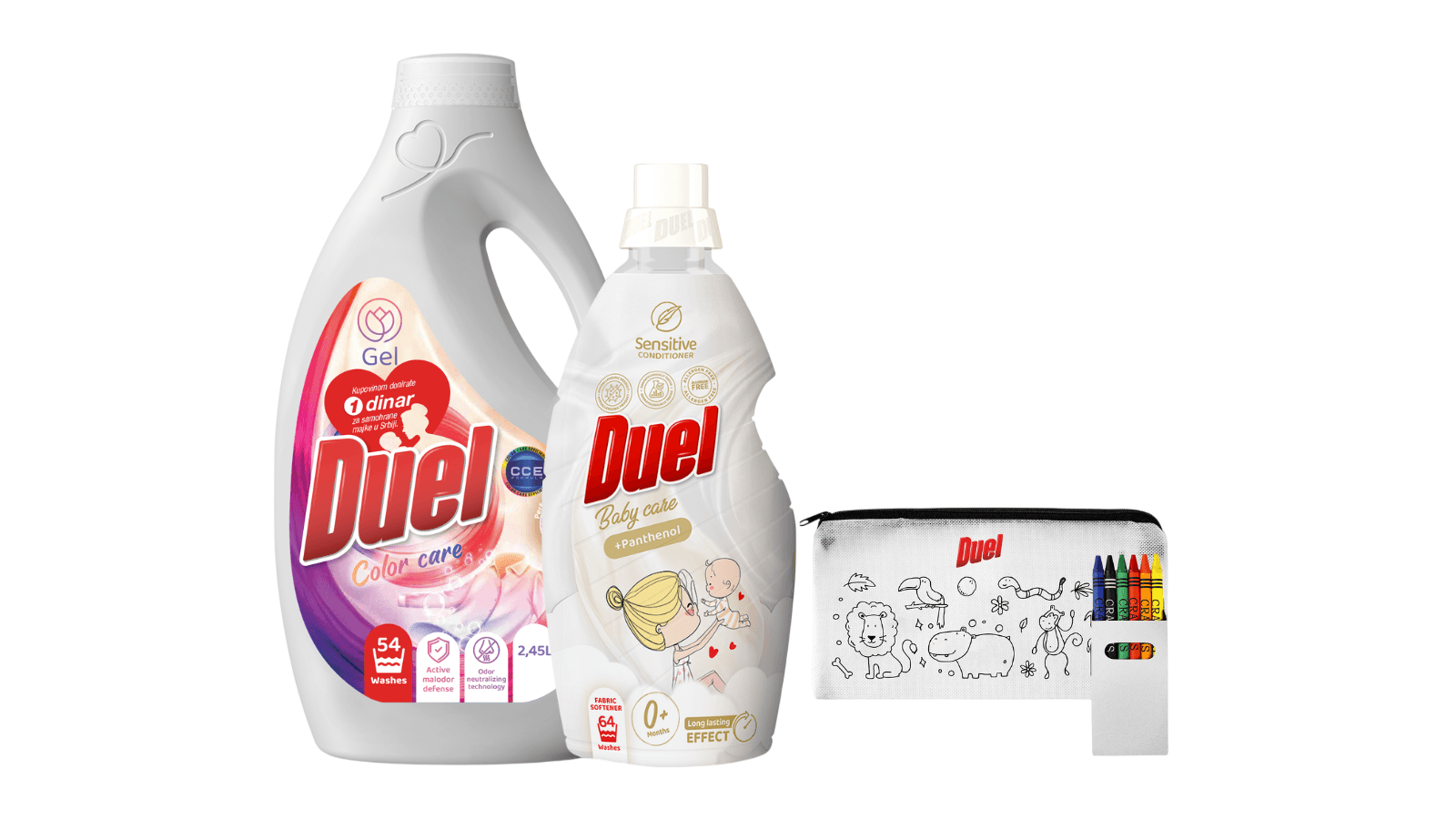 DUEL set tečni deterdžent, omekšivač i dečija pernica - Cenoteka