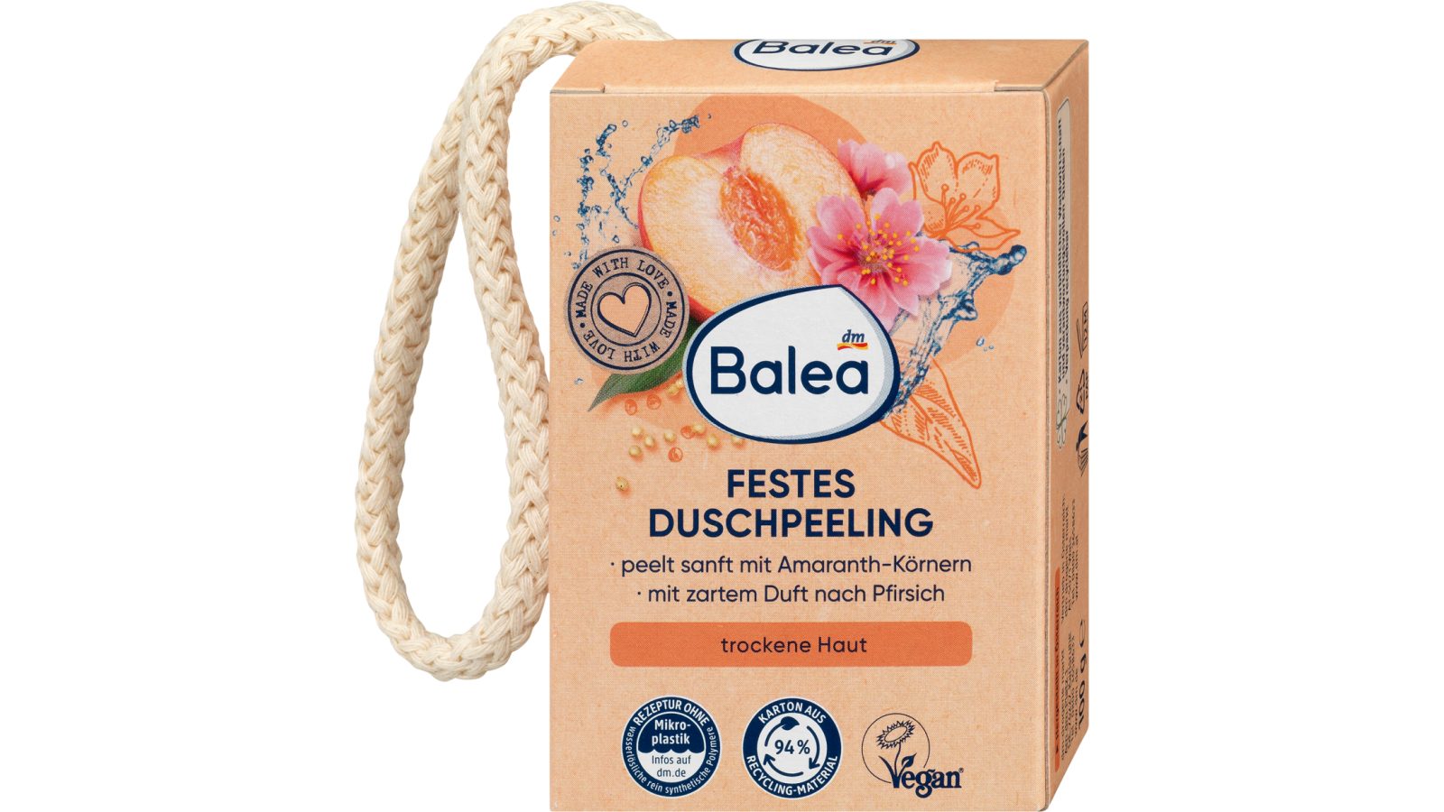 Čvrsti piling za tuširanje BALEA breskva i amarant 100g - Cenoteka