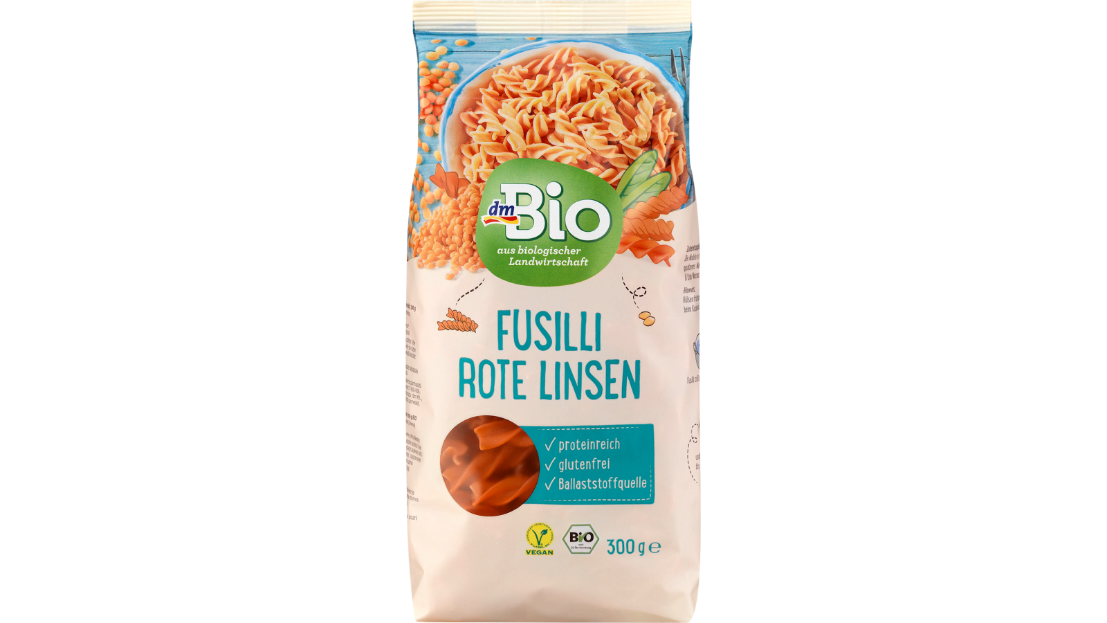 DM BIO testenina fusili od crvenog sočiva 300g - Cenoteka