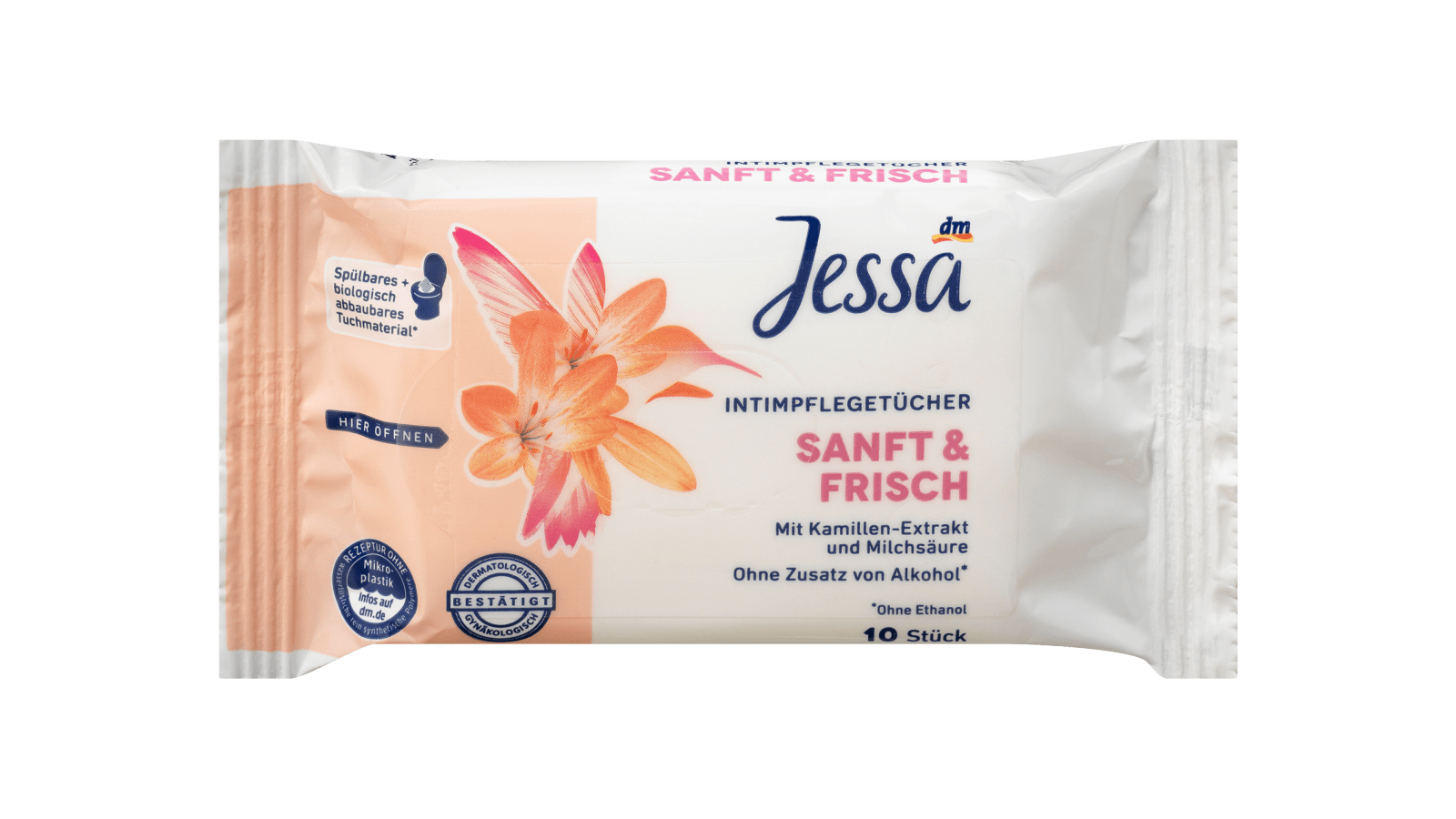 JESSA intimne vlažne maramice kamilica i mlečna kiselina 10kom - Cenoteka