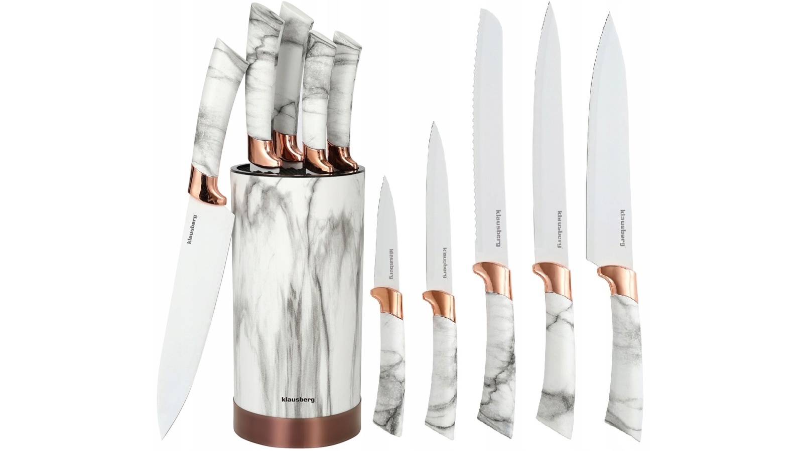 KLAUSBERG set noževa sa postoljem beli mermer 6 KB7800 - Cenoteka