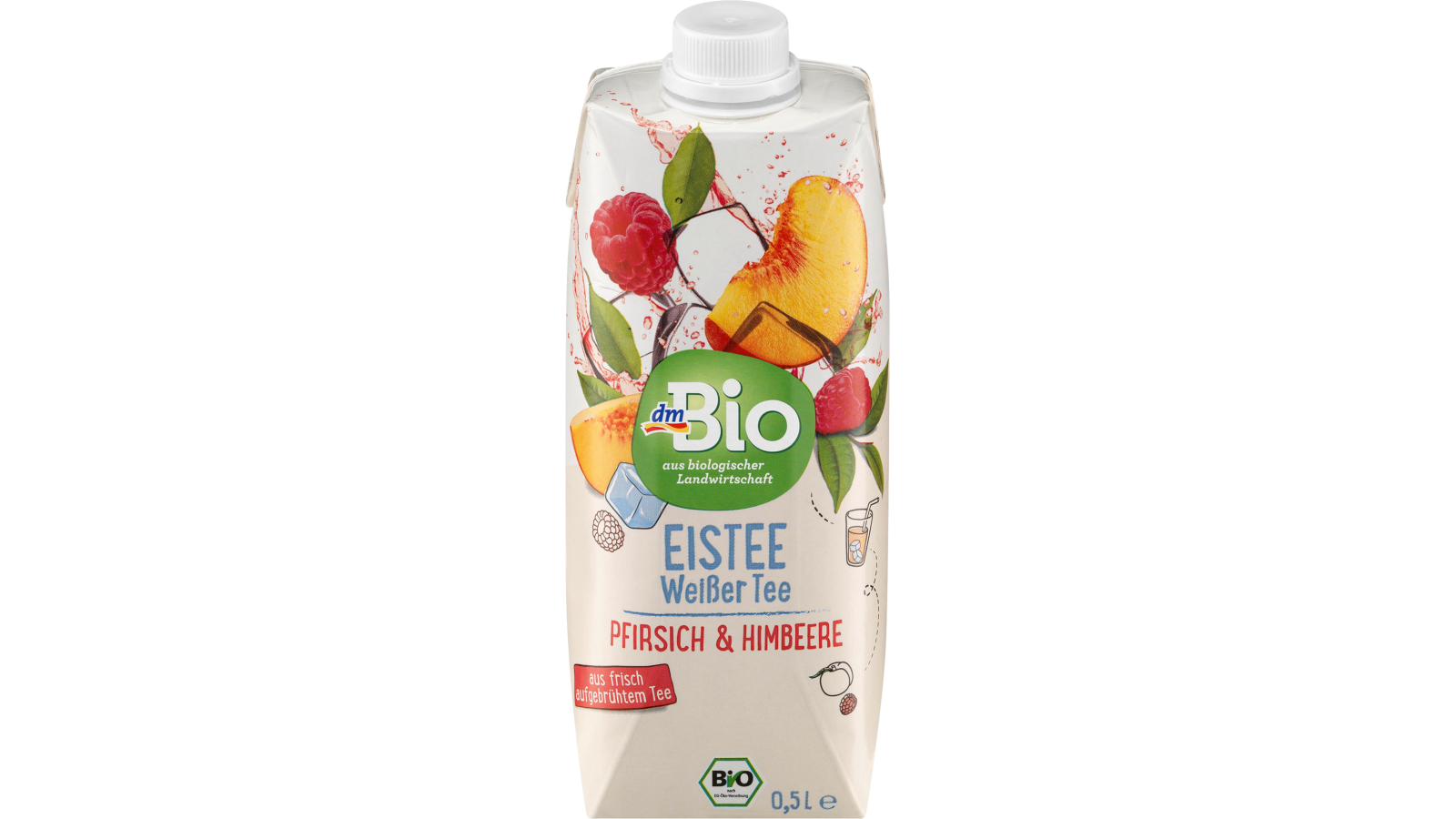 Ledeni beli čaj DM BIO breskva malina 500ml - Cenoteka