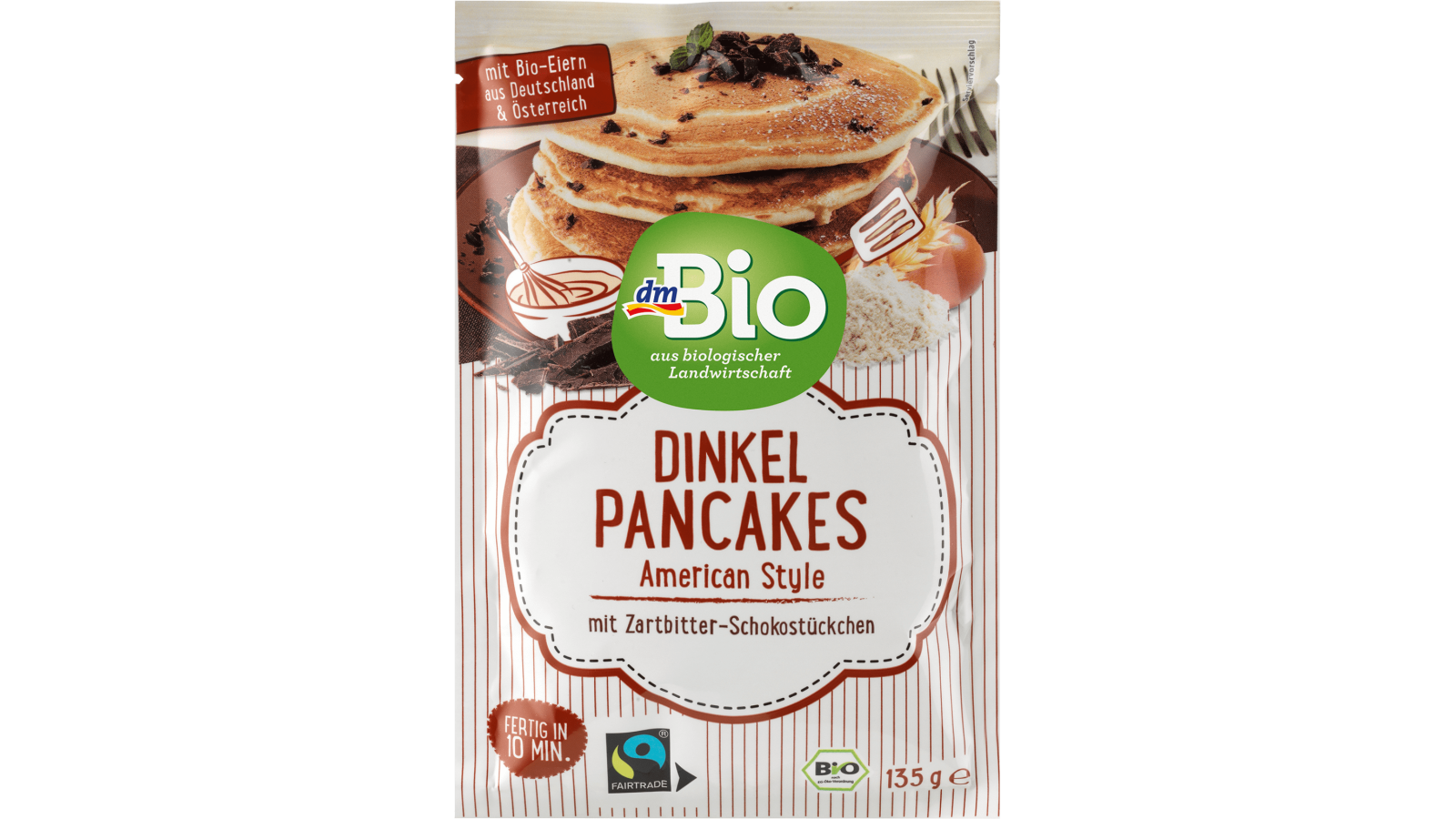 Smeša za palačinke DM BIO American style spelta i čokolada 135g - Cenoteka