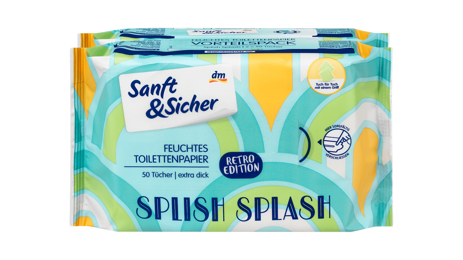 Vlažni toalet papir SANFT&SICHER splish splash 2x50kom - Cenoteka