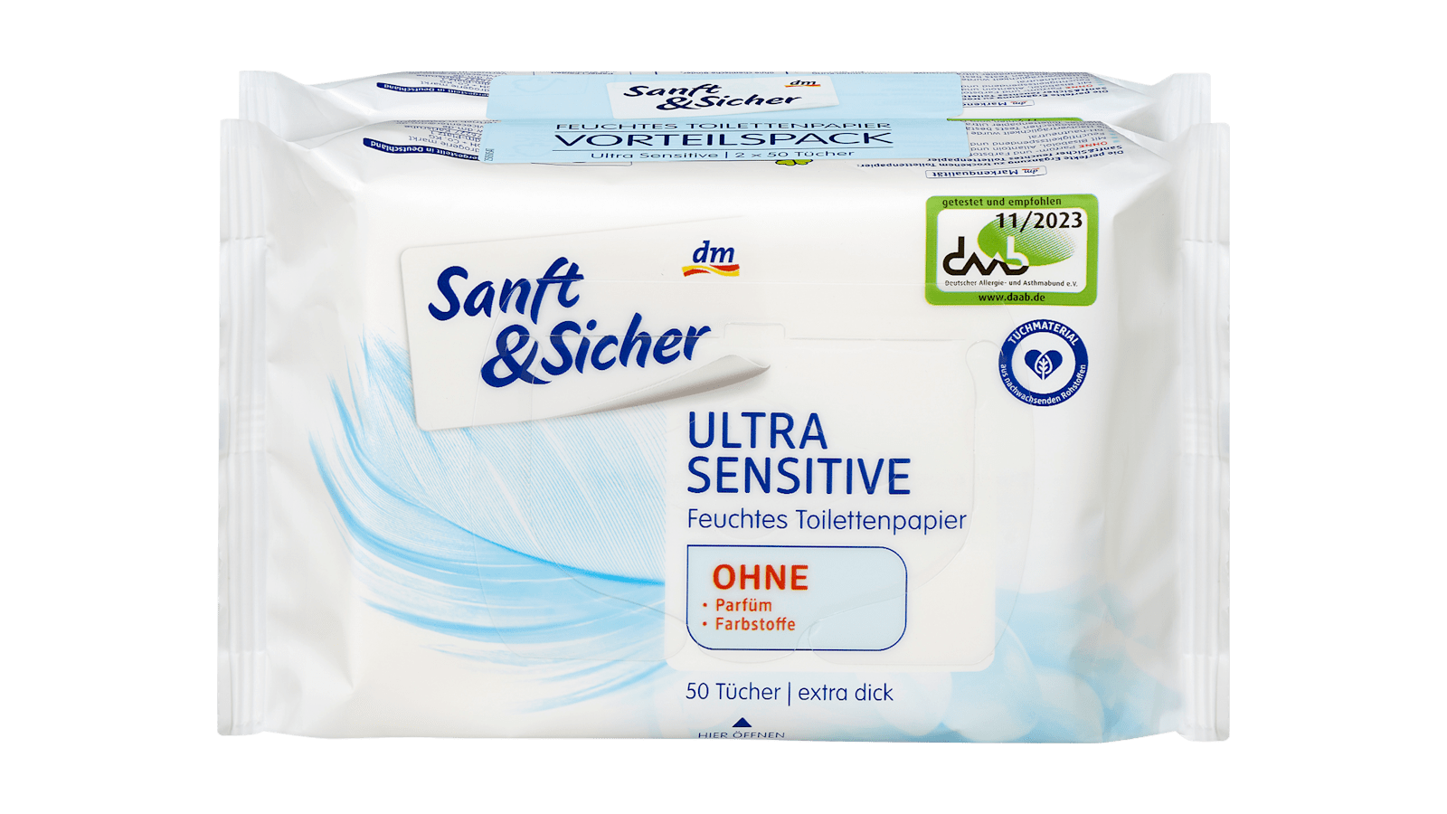 Vlažni toalet papir SANFT&SICHER ultra sensitive 2x50kom - Cenoteka