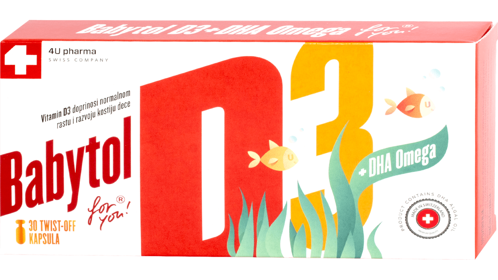 4U PHARMA Babytol D3+DHA omega twist kapsule 30kom - Cenoteka