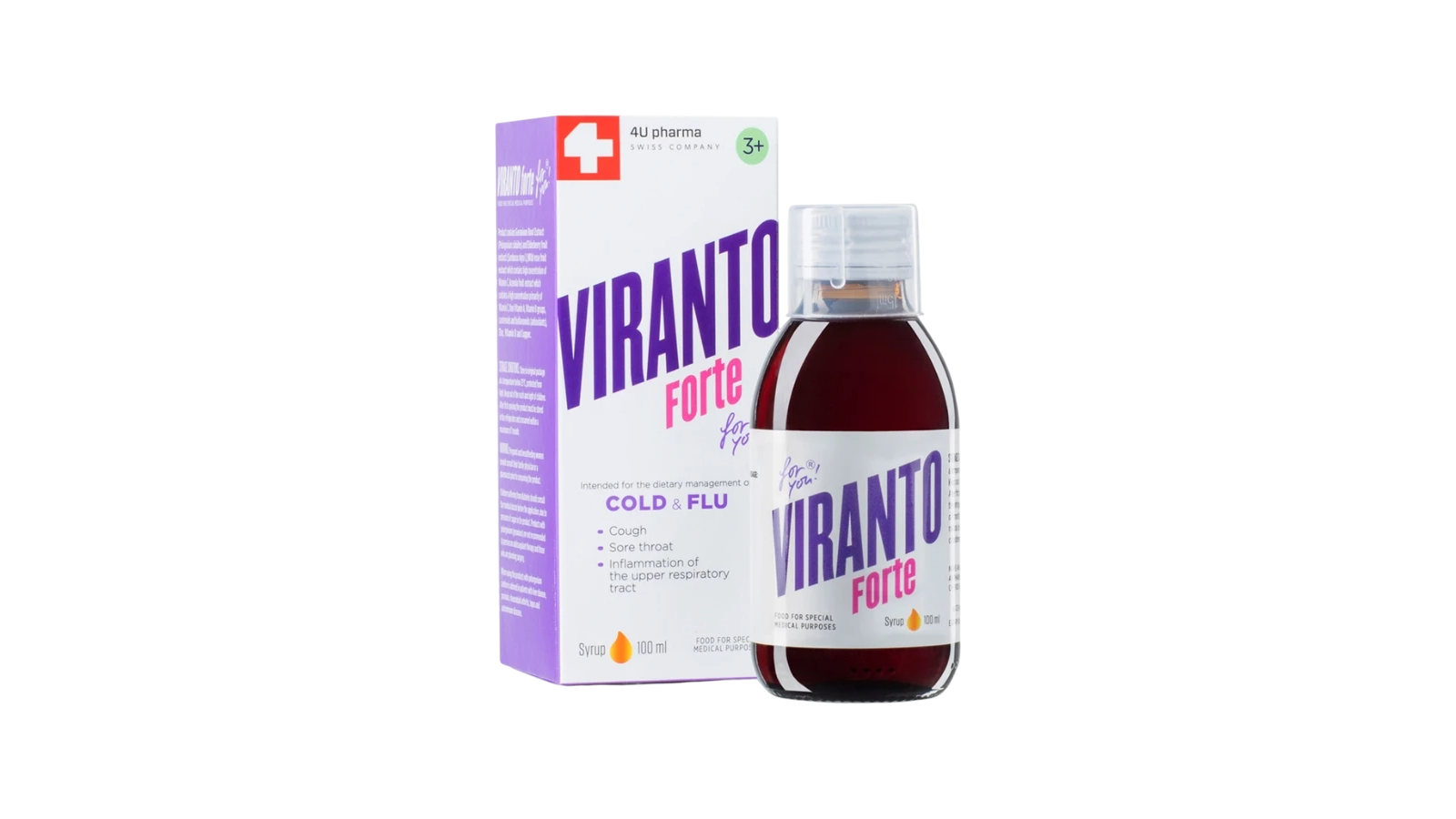 4U PHARMA Viranto forte sirup 3g+ 100ml - Cenoteka