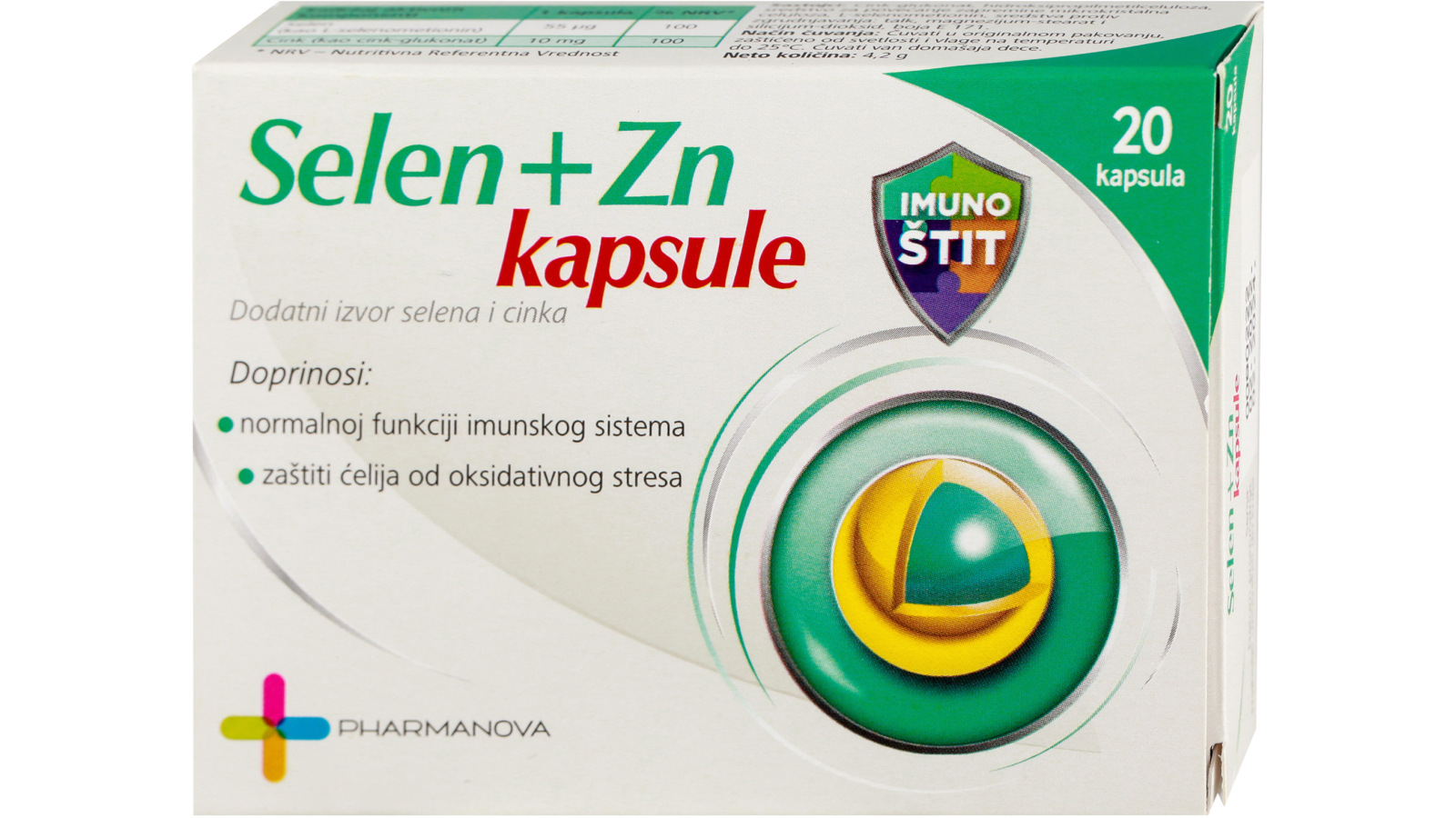 PHARMANOVA Selen + Zn kapsule 20kom - Cenoteka