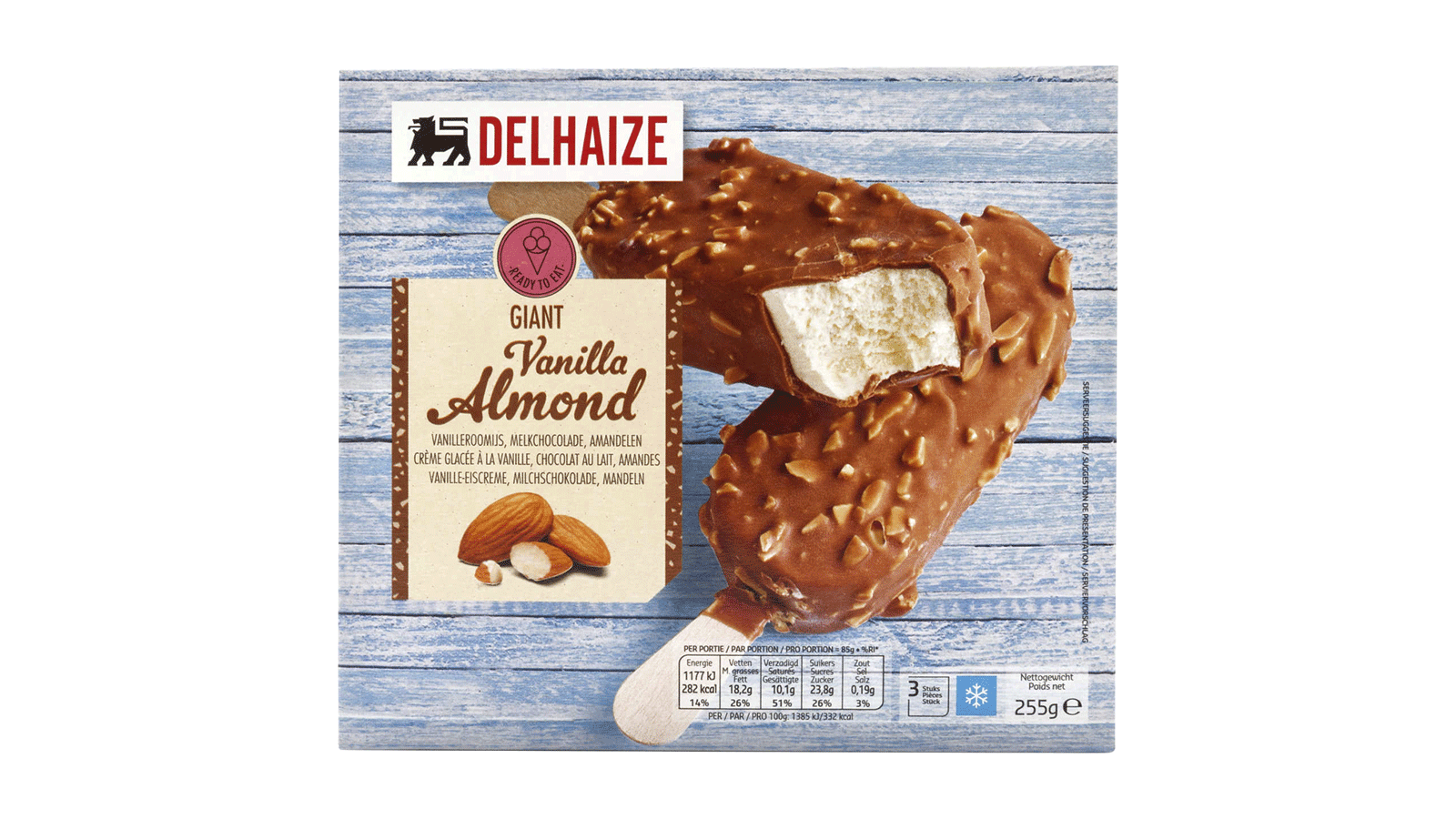 Sladoled DELHAIZE almond 255g 3kom - Cenoteka