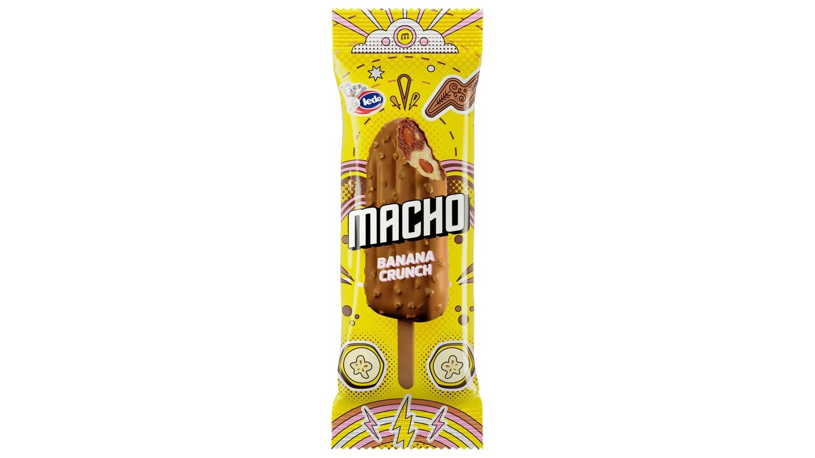 Sladoled MACHO banana crunch štapić 75ml - Cenoteka