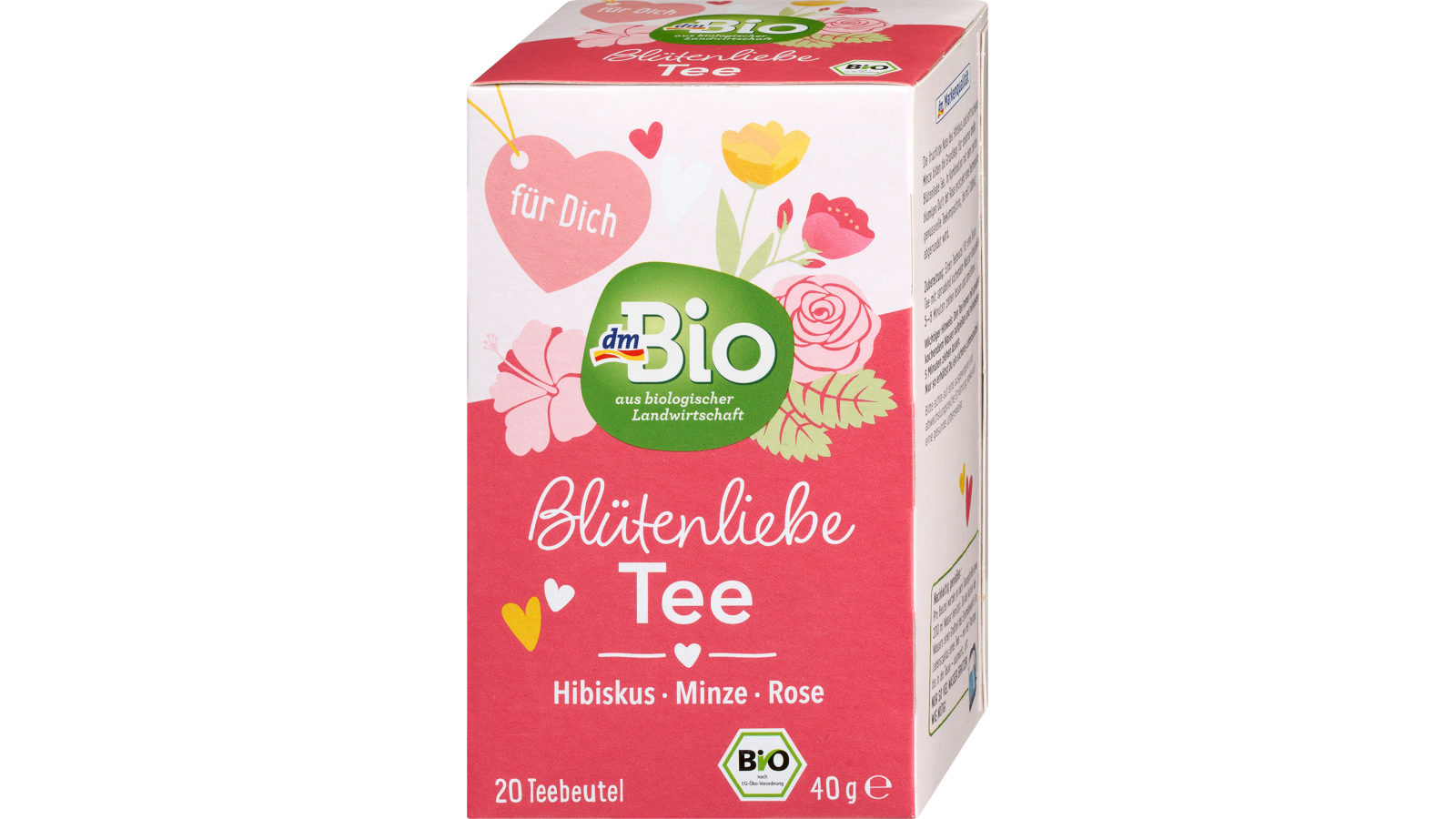 DM BIO biljni čaj sa hibiskusom, nanom i ružom 40g - Cenoteka