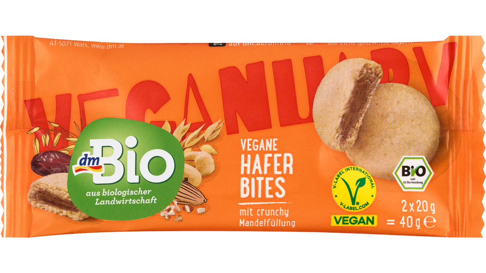 DM BIO Vefanuary poslastica ovsene pahuljice i badem 2x20g - Cenoteka