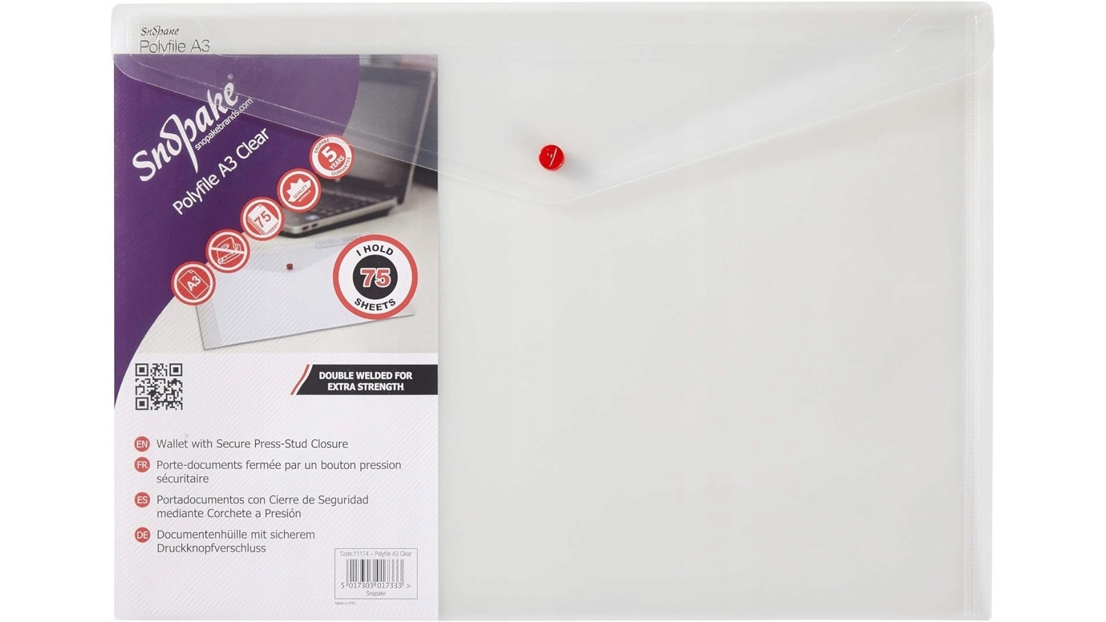 Fascikla pismo A6 SNOPAKE Polyfile P superline clear - Cenoteka