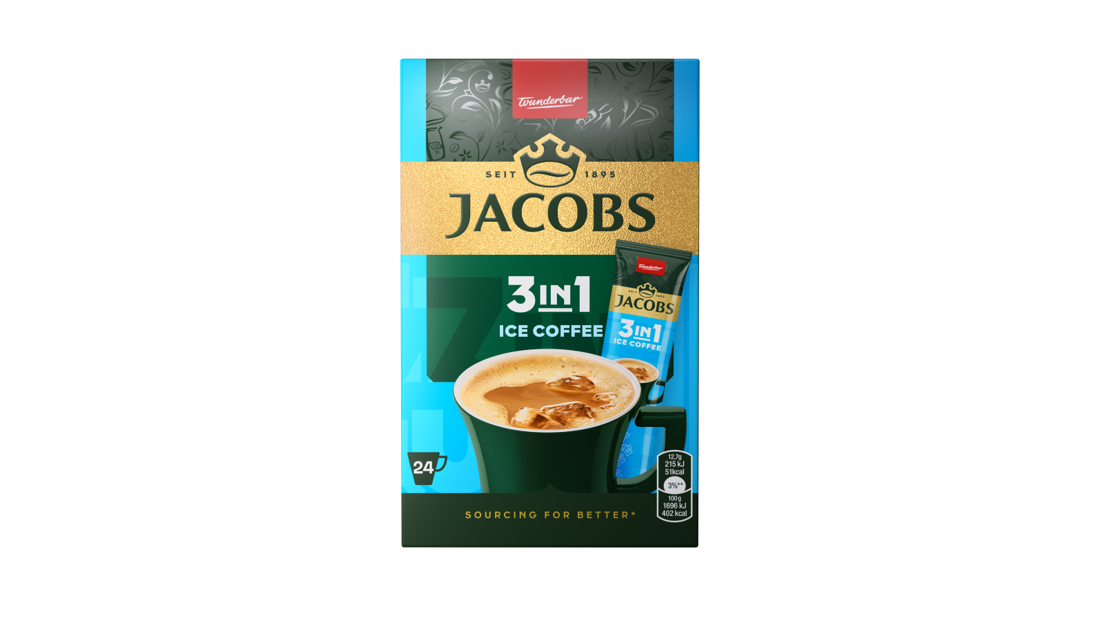 Instant kafa JACOBS Ice coffee 3u1 20x18g - Cenoteka