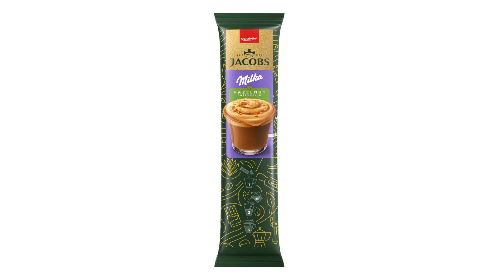 Instant kafa JACOBS Milka cappuccino hazelnut 16,5g - Cenoteka