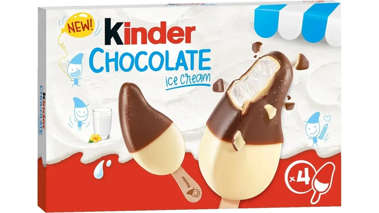 Sladoled KINDER chocolate štapić multipack 4x90ml - Cenoteka