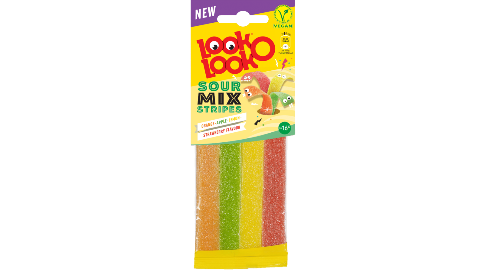 Gumene bombone LOOK O LOOK sour mix stripes 90g - Cenoteka