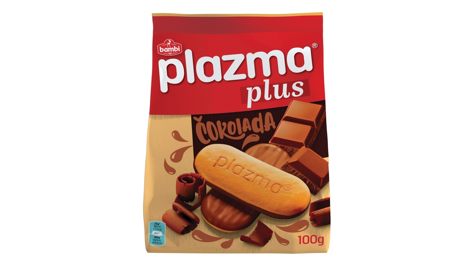Keks PLAZMA plus čokolada 100g - Cenoteka
