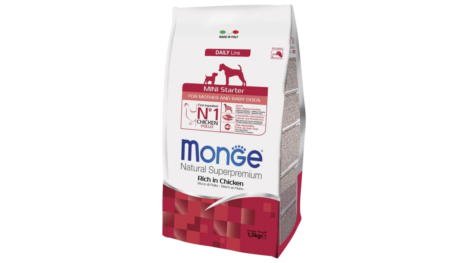 MONGE Mini starter hrana za pse tokom dojenja piletina 1,5kg - Cenoteka