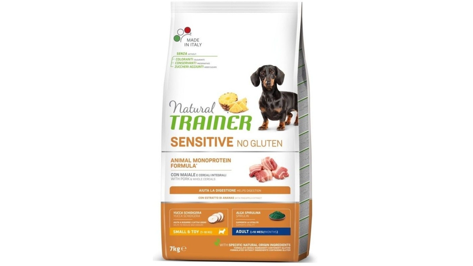 NATURAL TRAINER Sensitive hrana za pse bez glutena svinja 7kg - Cene i ...