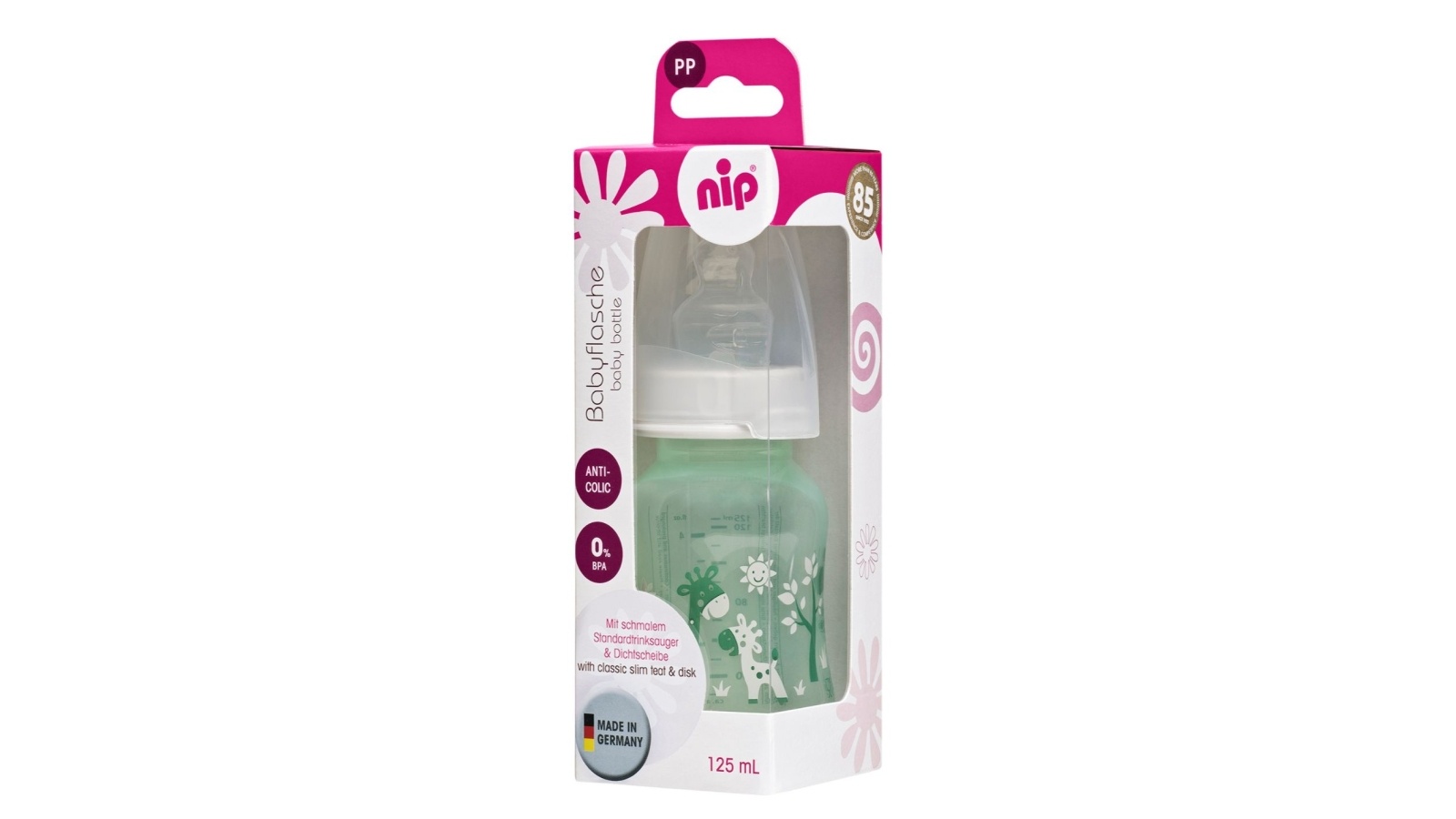 NIP Trendy flašica 125ml i silikonska cucla (0-6m) - Cenoteka