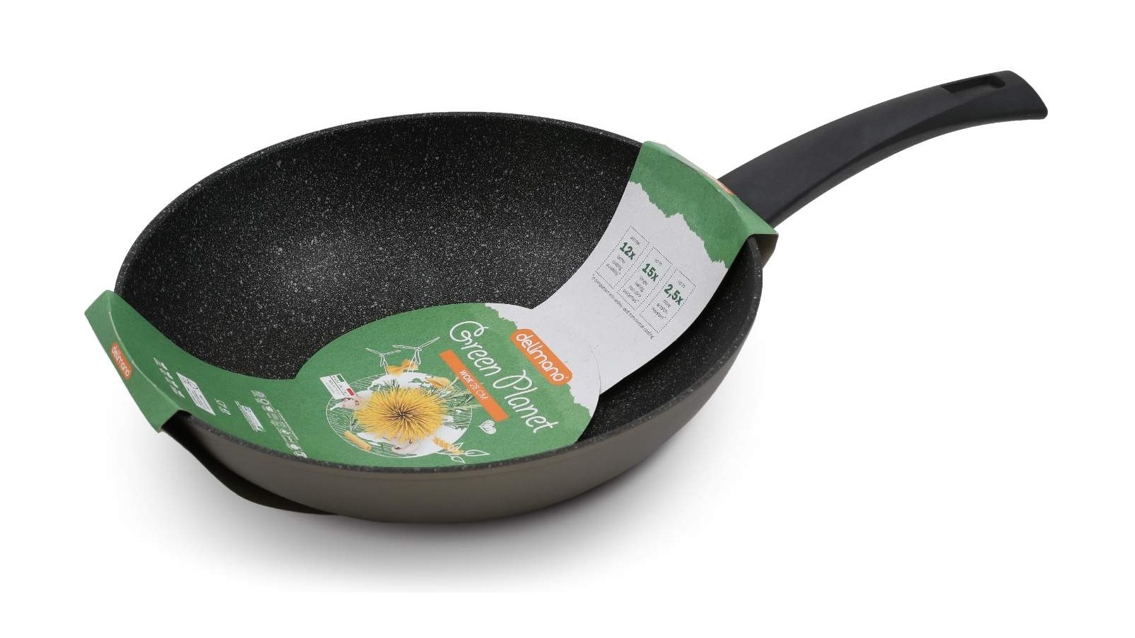 DELIMANO wok tiganj Green planet 28cm - Cenoteka