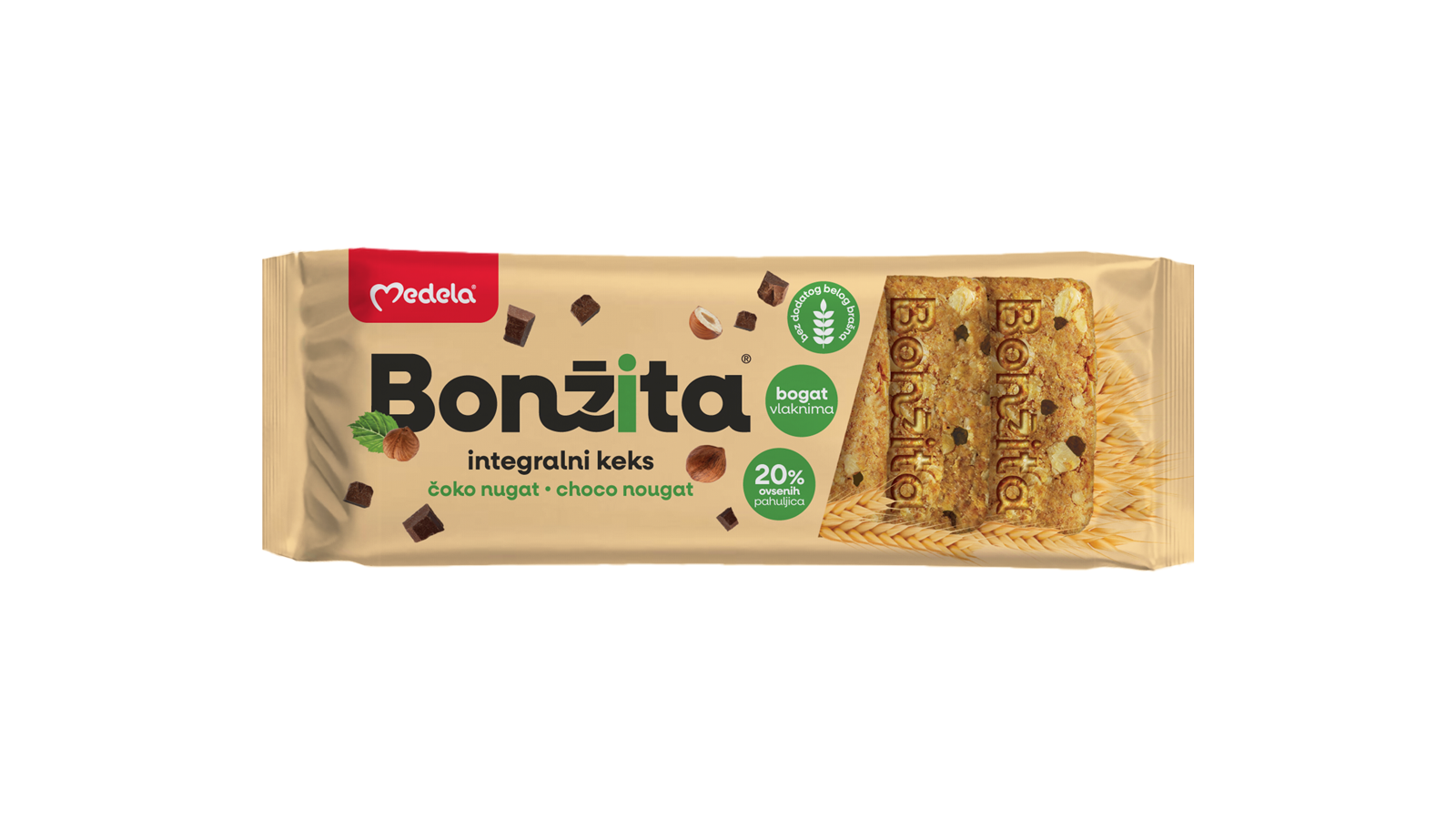 MEDELA Bonžita integralni keks čoko nugat 120g - Cenoteka