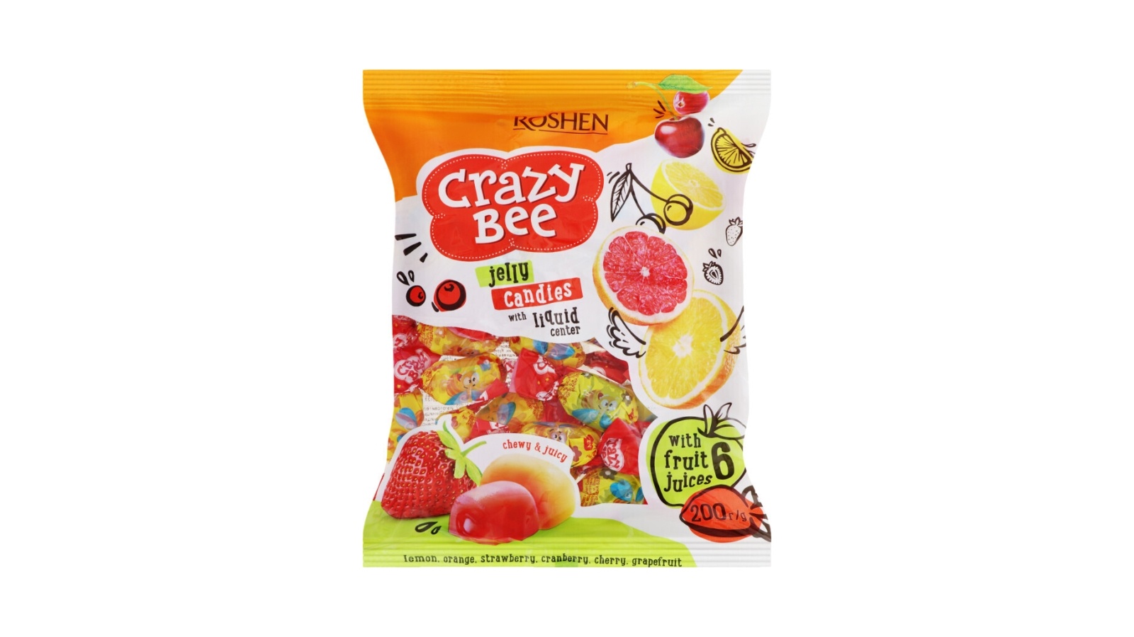Gumene bombone ROSHEN Crazy bee voćni mix 200g - Cene i Akcije