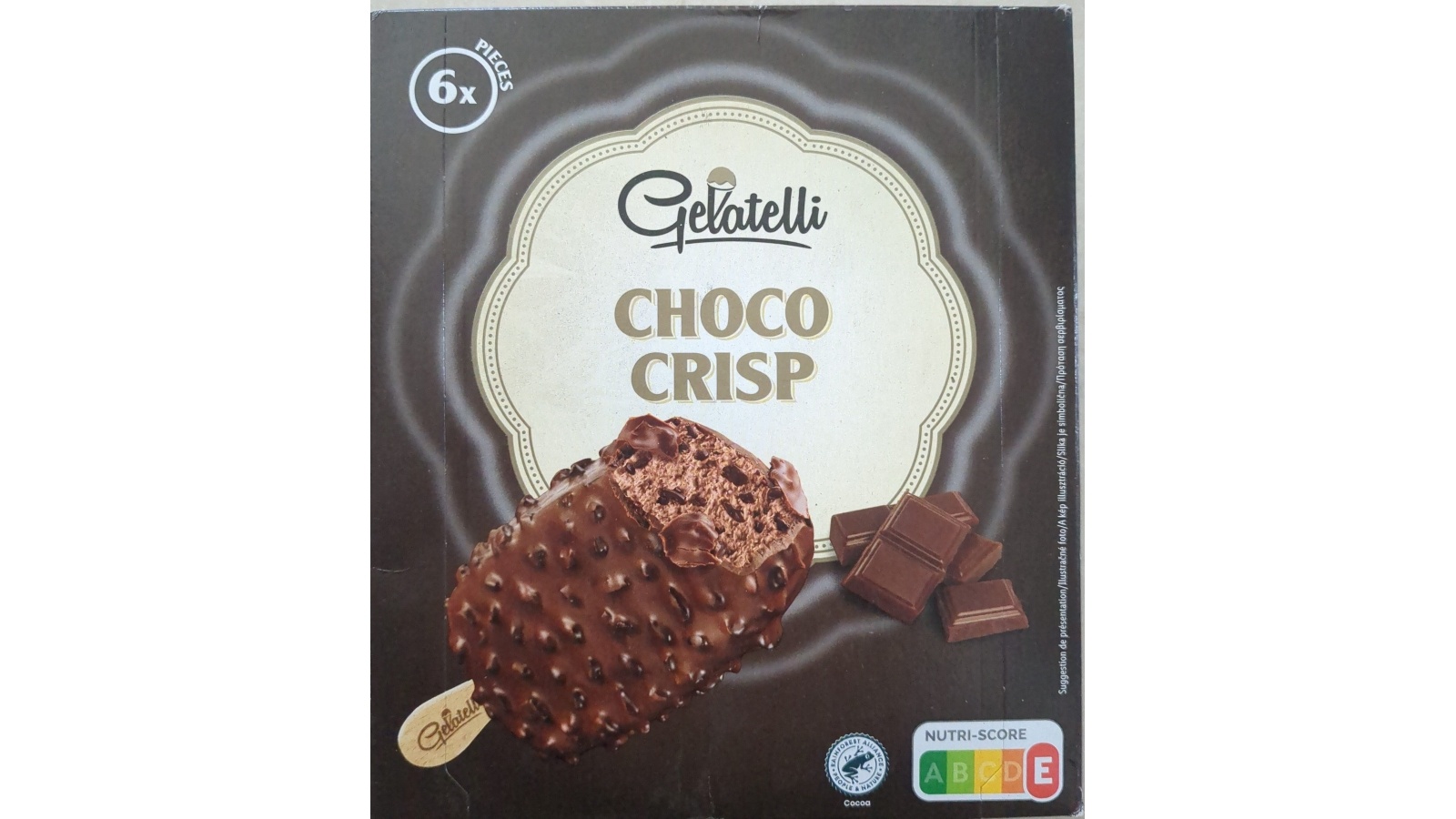 Sladoled GELATELLI čoko krisp štapić 6x120ml - Cene i Akcije