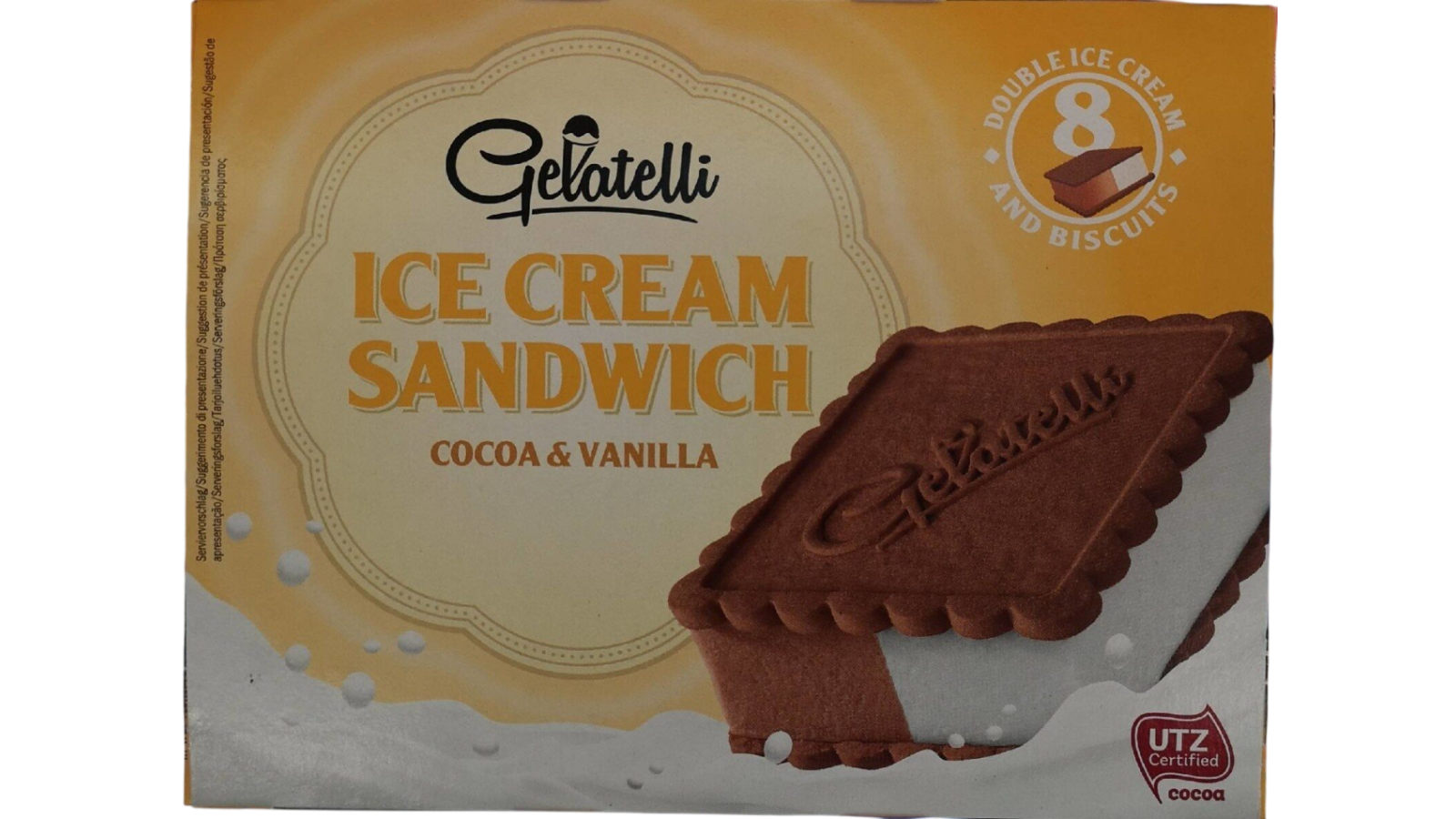 Sladoled GELATELLI keks sendvič 8x120ml - Cenoteka