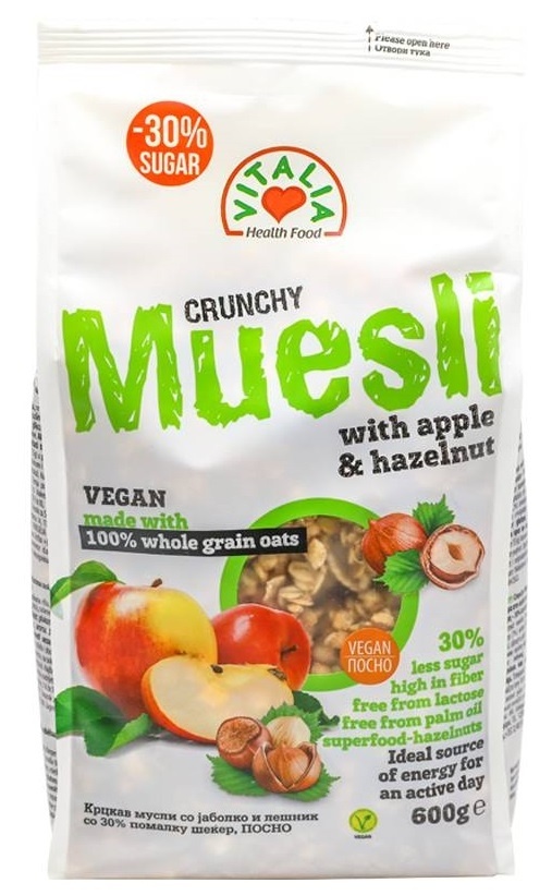 VITALIA Crunchy musli jabuka i lešnik 600g - Cenoteka