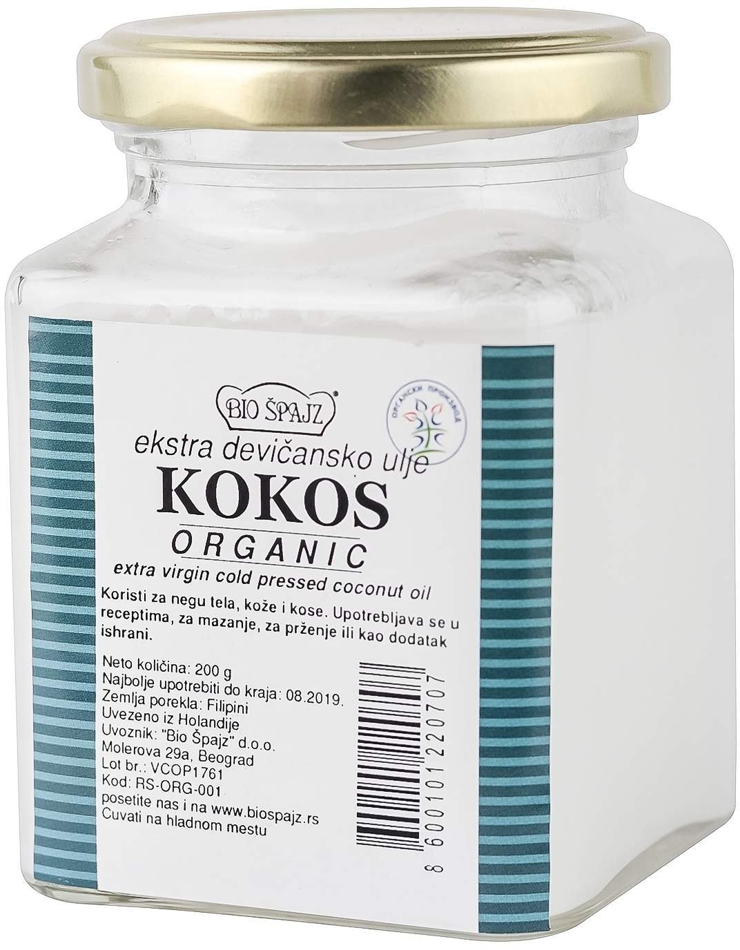 Kokosovo ulje BIO ŠPAJZ organsko 200g - Cenoteka
