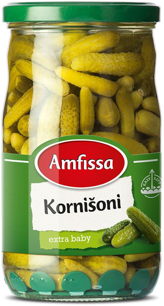 Kornišoni AMFISSA extra baby 680g - Cenoteka