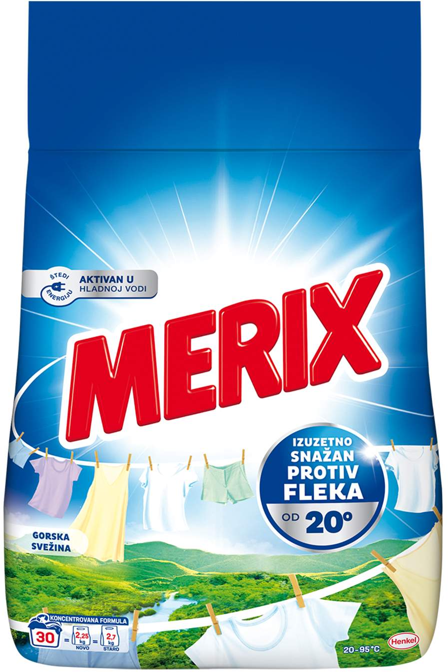MERIX gorska svežina 30 pranja (2,25kg) - Cenoteka