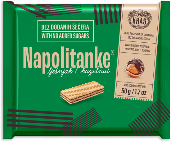 Napolitanke KRAŠ lešnik bez šećera 50g - Cenoteka