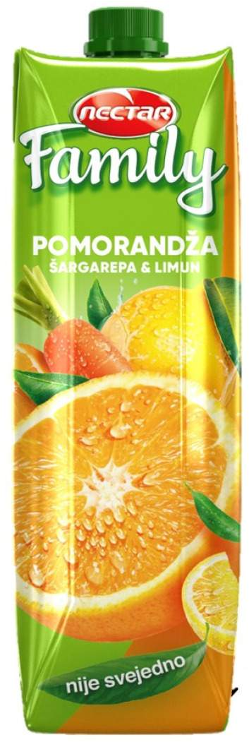 Voćni sok NECTAR Family pomorandža šargarepa limun 1l - Cenoteka