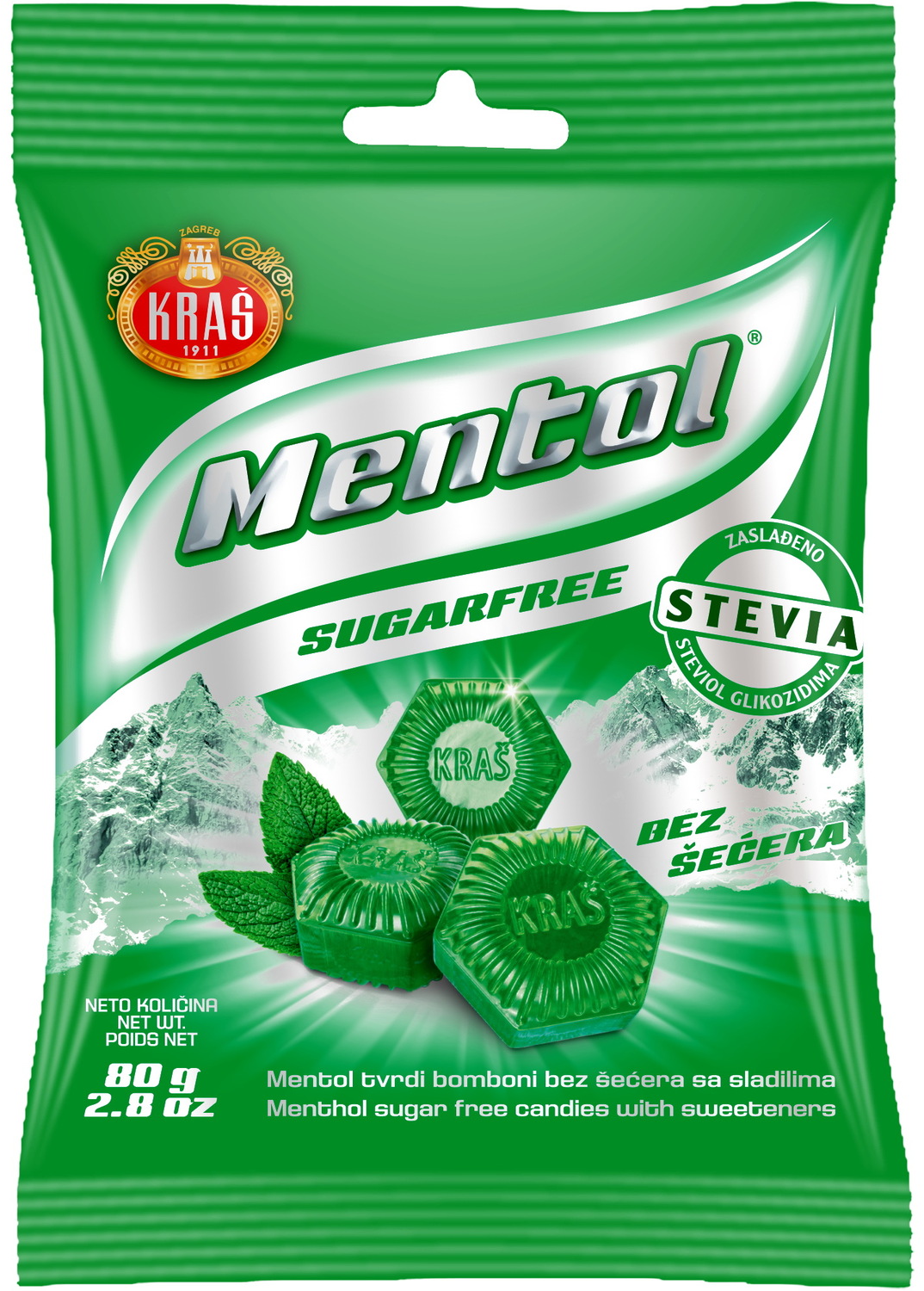 Bombone KRAŠ mentol bez šećera 80g - Cenoteka