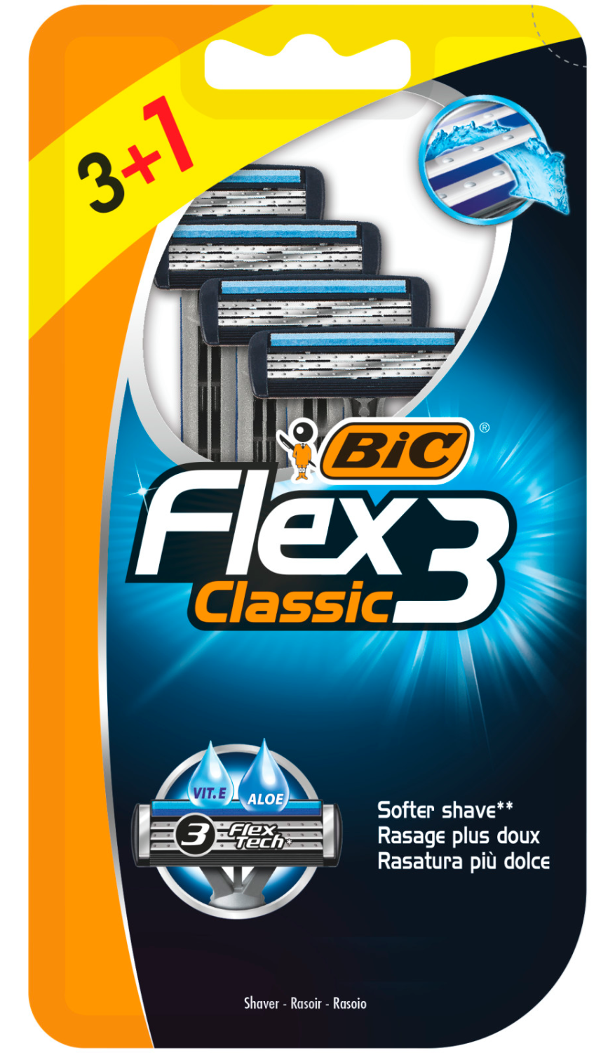 Brijač BIC flex3 classic blister 3+1 gratis - Cenoteka