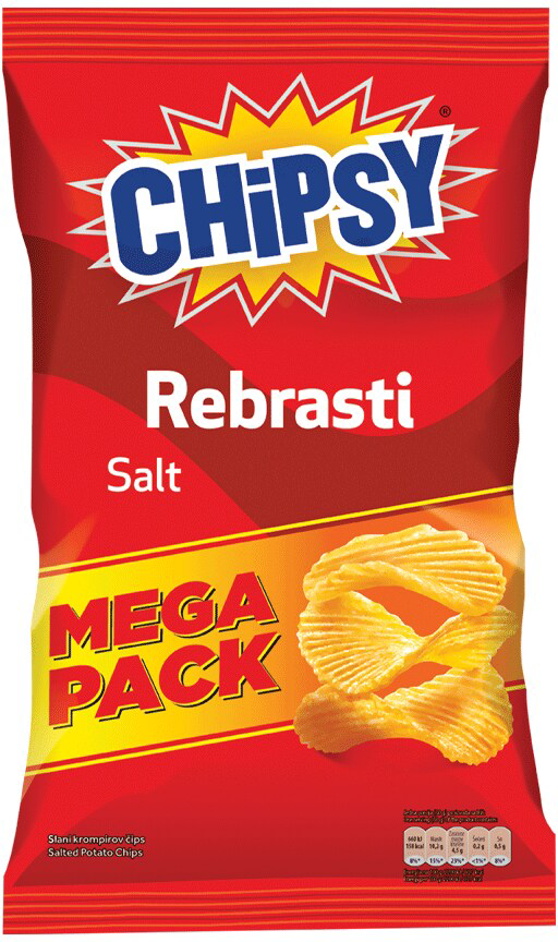 Čips CHIPSY rebrasti slani 280g - Cenoteka
