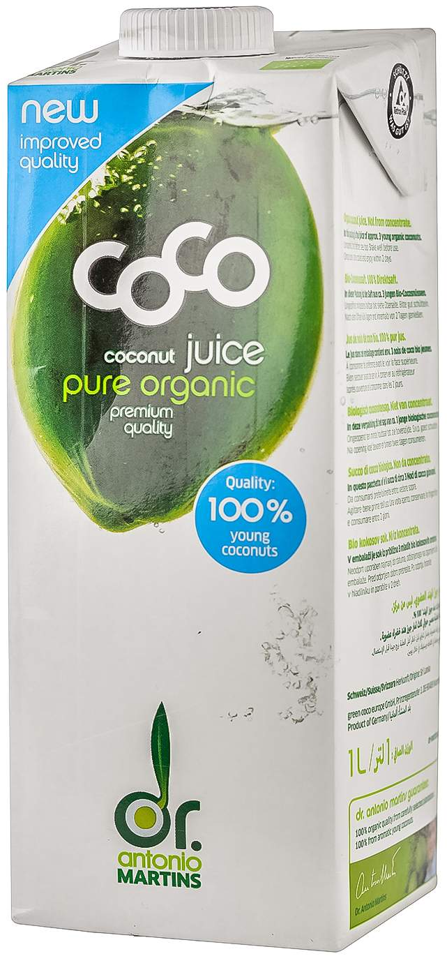 Kokosova voda DR ANTONIO MARTINS 100% 1l - Cenoteka