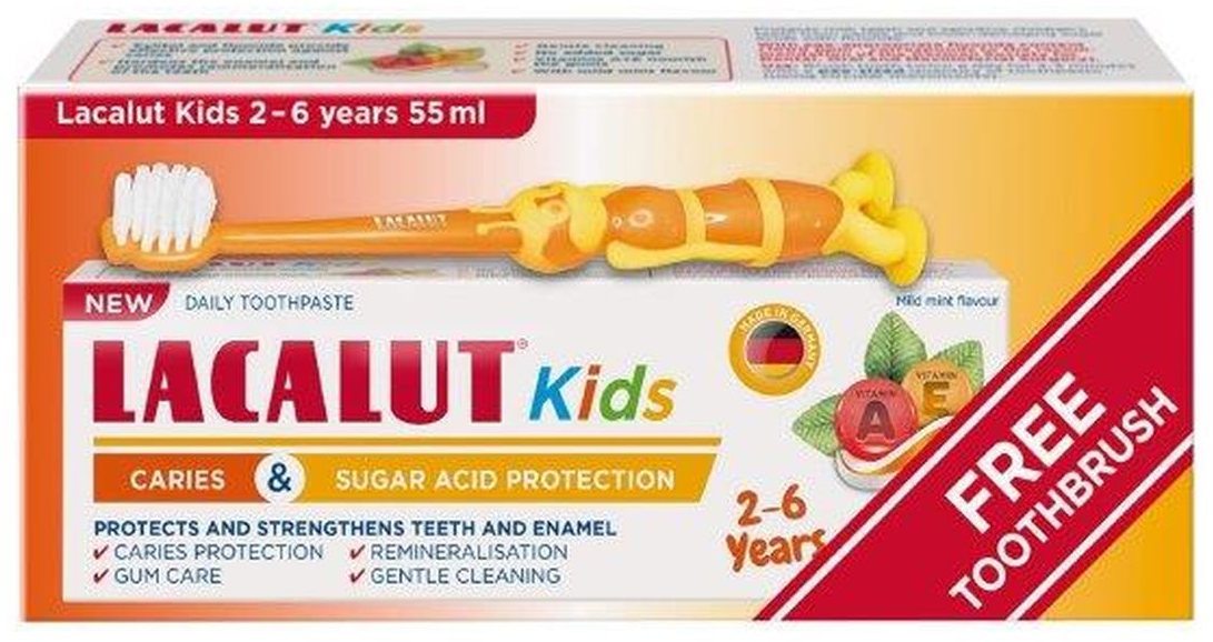 LACALUT Kids dečija pasta za zube 2-6god 55ml + četkica gratis - Cenoteka