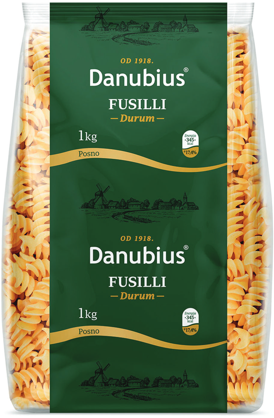 Testenina fusilli durum DANUBIUS 1kg - Cenoteka