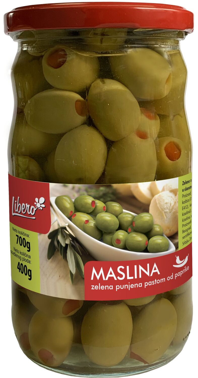 LIBERO zelene masline sa paprikom 700g - Cenoteka