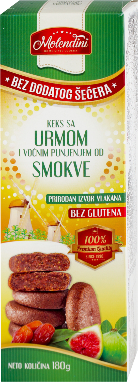 MOLENDINI keks punjen smokvom bez glutena 180g - Cenoteka