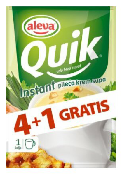 Instant supa QUIK Aleva pileća krem 17g 4+1 gratis - Cenoteka